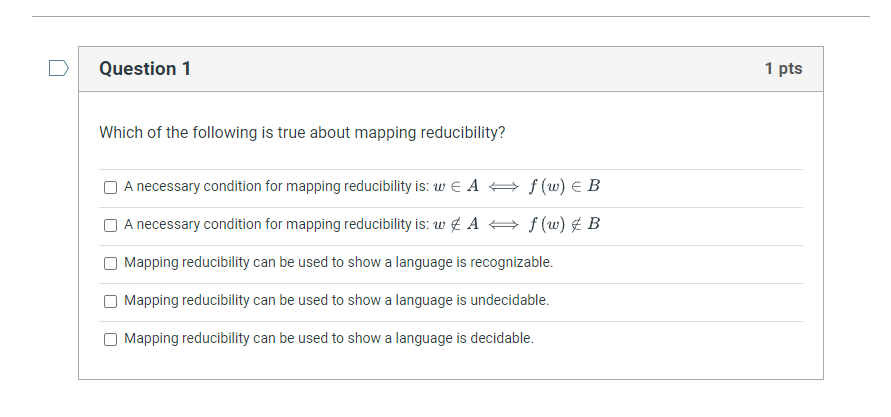 Solved Question 1 1 pts Which of the following is true about | Chegg.com