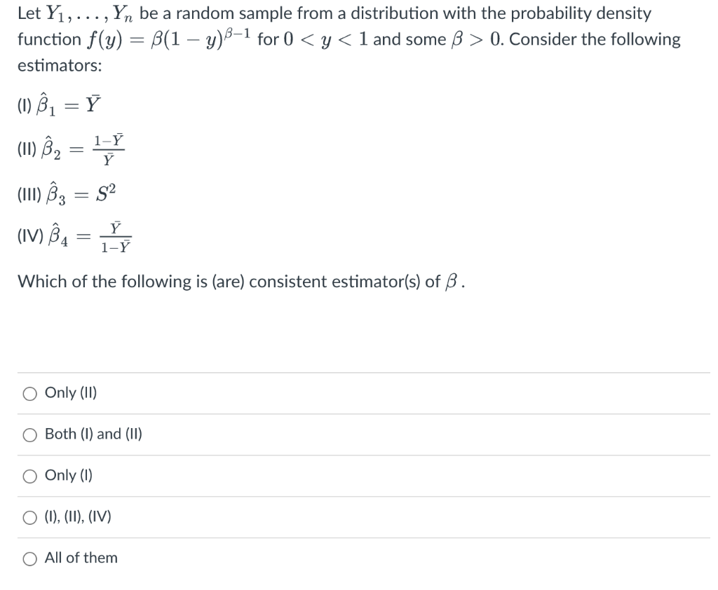 Solved Let Y1, ..., Yn be a random sample from a | Chegg.com