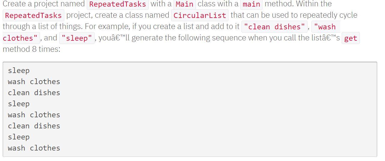 Solved CircularList ( Code in java using intellij ) Really | Chegg.com