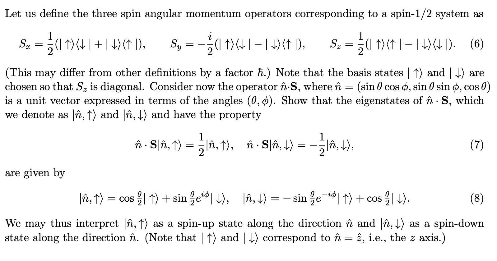 Solved Let us define the three spin angular momentum | Chegg.com