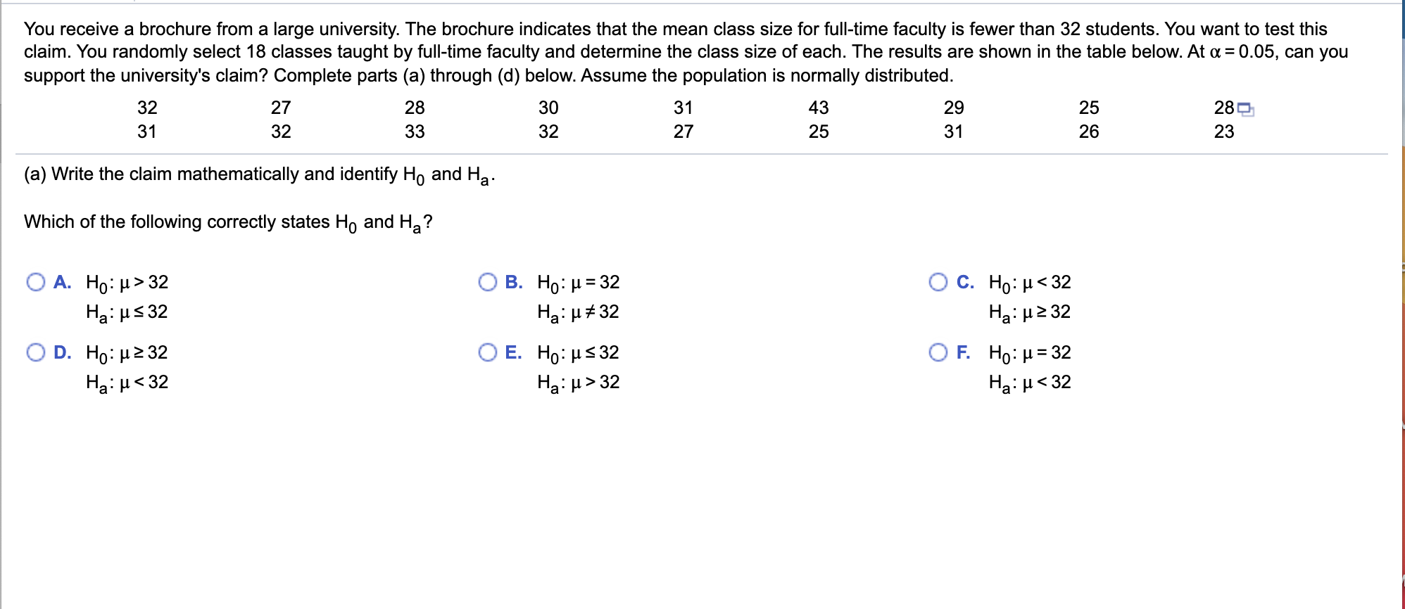 Solved (a) Write the claim mathematically and identify H0 | Chegg.com