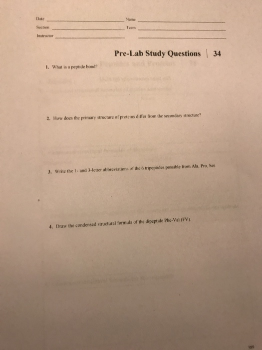 Solved Date Section Instructor Narnc Team Pre-Lab Study | Chegg.com