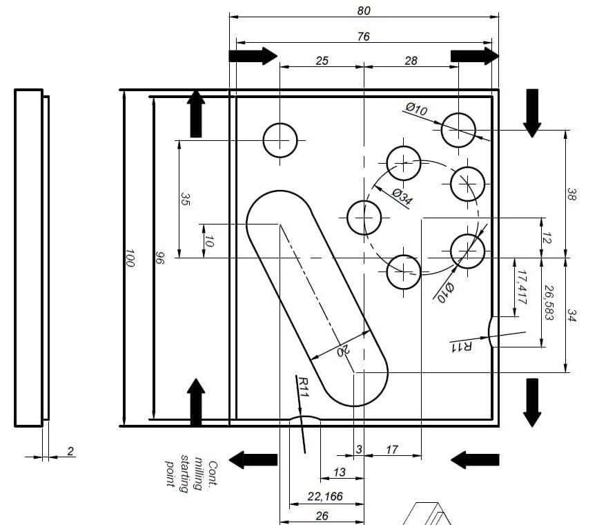 Solved Could you write the milling G-code of the | Chegg.com