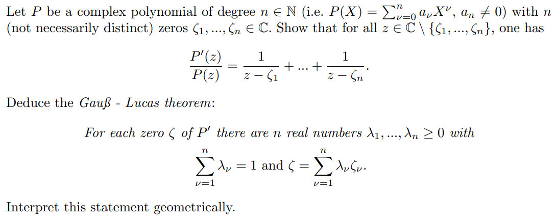 Let P be a complex polynomial of degree n∈N (i.e. | Chegg.com