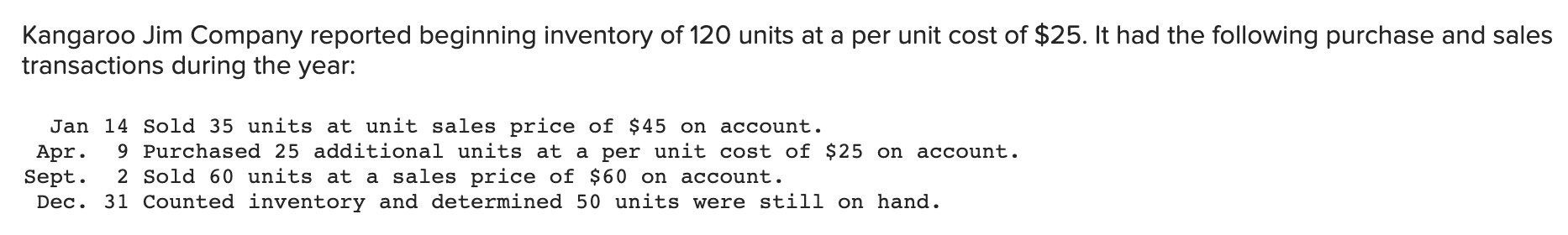 Solved (a) Record each transaction, assuming that Kangaroo | Chegg.com