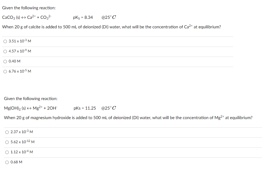 Solved Given the following reaction: CaCO3( | Chegg.com