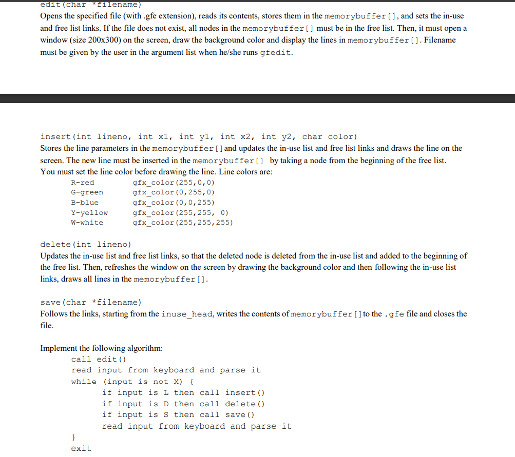 Solved In this project, you will implement a simple graphics | Chegg.com