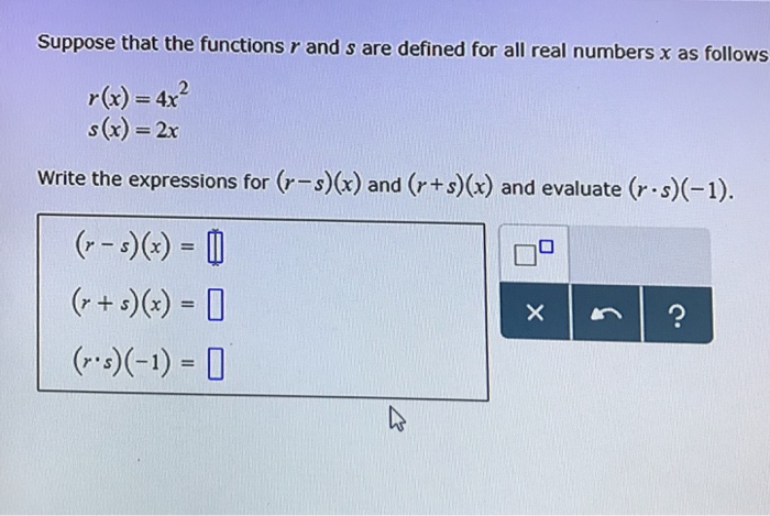 Solved Suppose that the functions r and s are defined for | Chegg.com