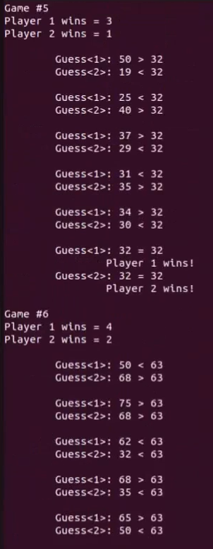 Solved I need help fixing this simulating guessing game with | Chegg.com