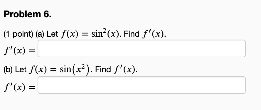 Solved (1 point) Let f(x) = cos; x+4). Find f'(x). f'(x) = | Chegg.com