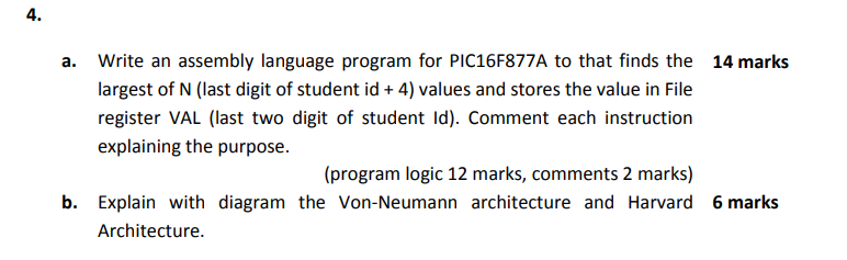 Solved 4. a. Write an assembly language program for | Chegg.com