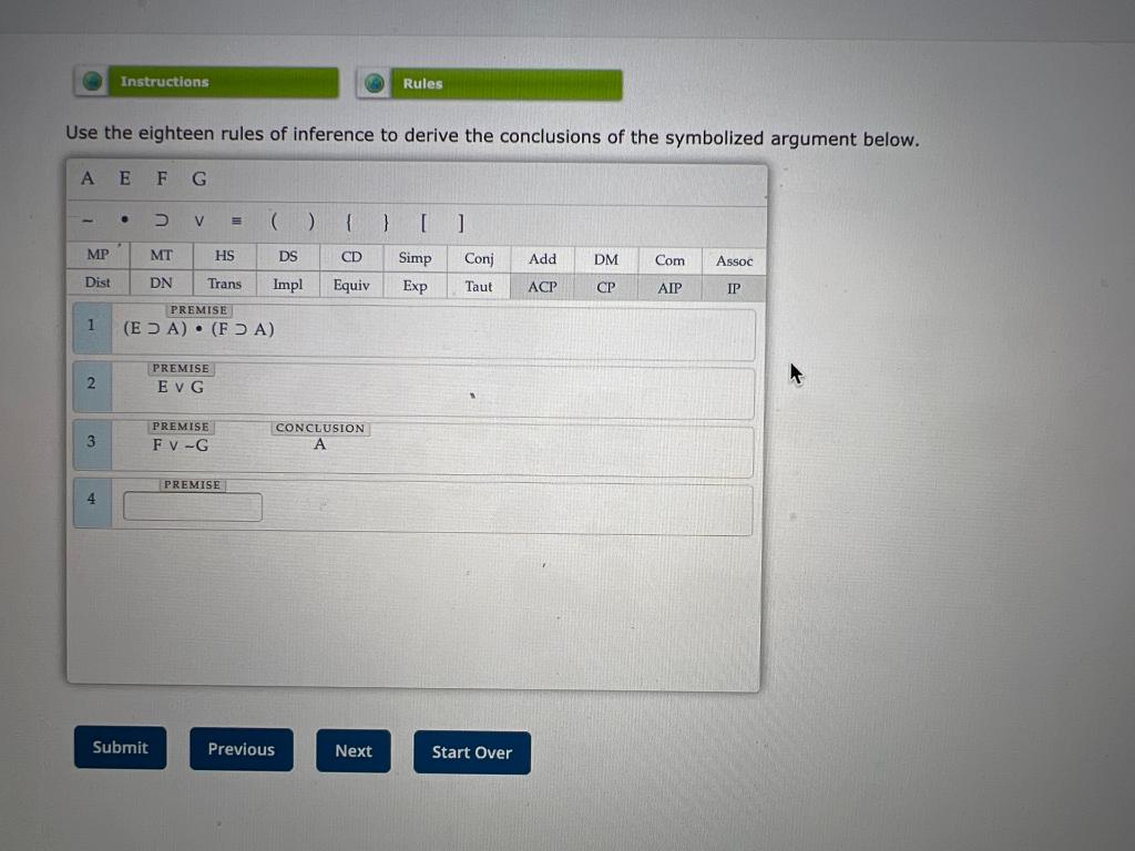 Solved Use the eiahteen rules of inference to derive the | Chegg.com