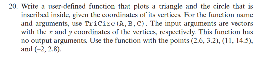 Solved 20. Write a user-defined function that plots a | Chegg.com
