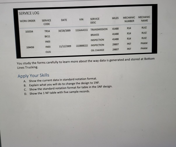 Solved Data Design First Normal Form Instructions 1 2 8208