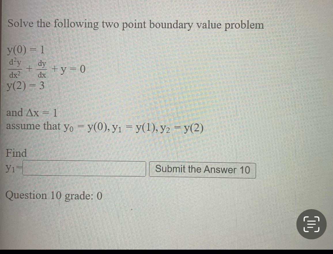 Solve the following two point boundary value problem | Chegg.com Solve the following two point boundary value problem | Chegg.com