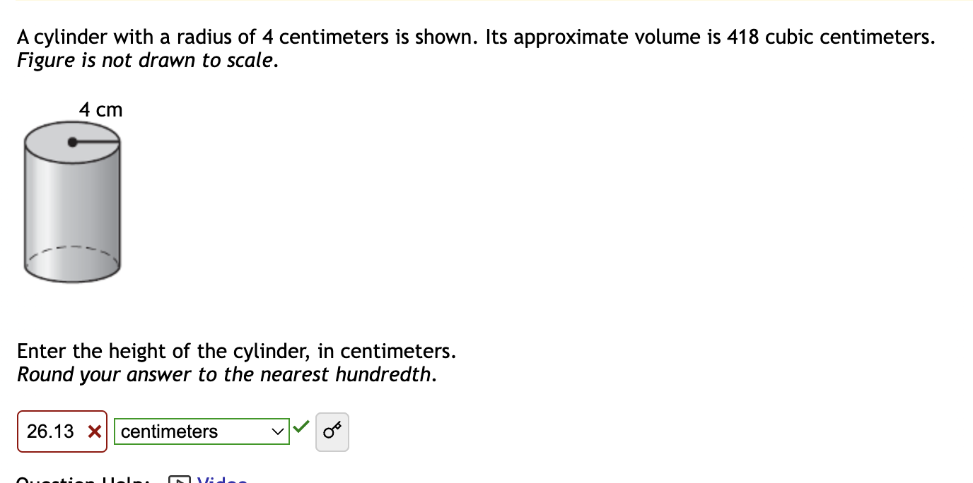 Solved A cylinder with a radius of 4 centimeters is shown. | Chegg.com