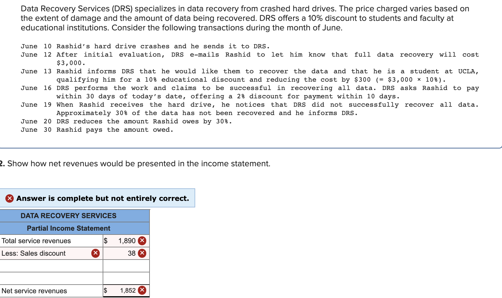Solved Data Recovery Services (DRS) specializes in data | Chegg.com
