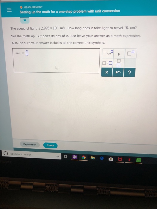 Solved MEASUREMENT Setting up the math for a one-step | Chegg.com