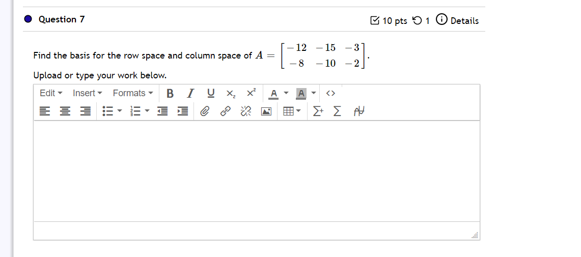 Solved A=[−12−8−15−10−3−2] | Chegg.com