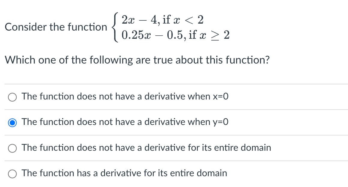 Solved Consider the function {2x−4, if x