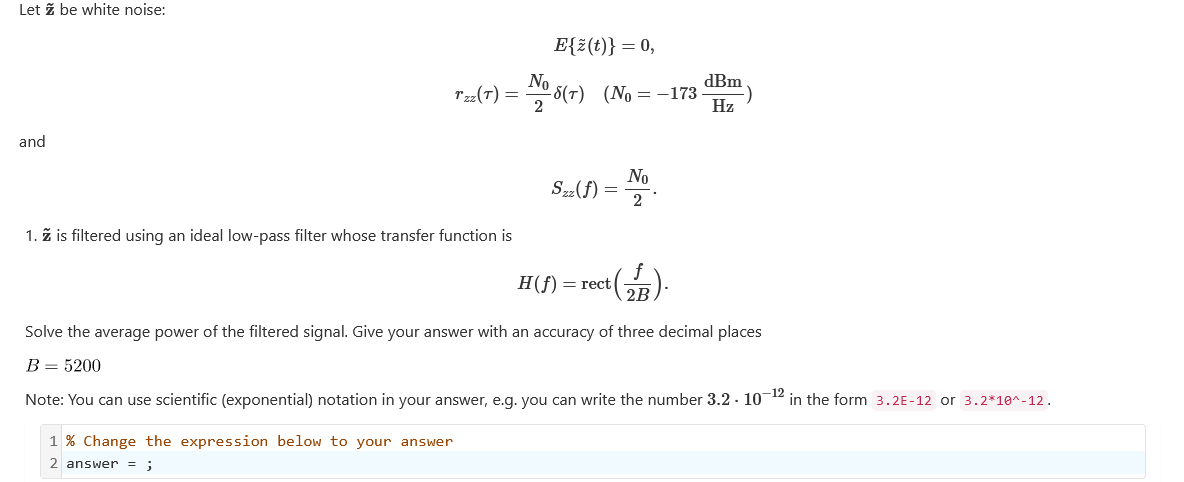 Solve the average power of the filtered signal. Give | Chegg.com
