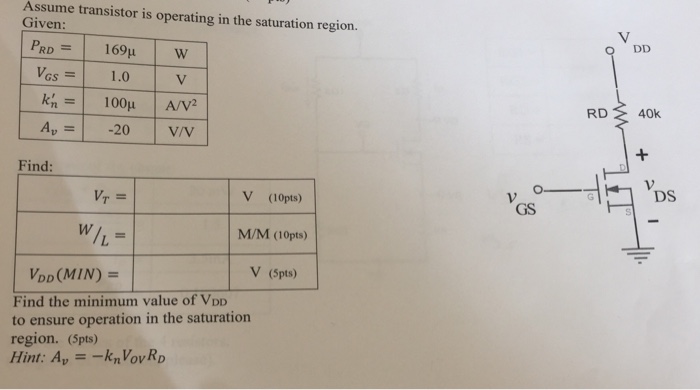 Solved Assume Transistor Is Operating In The Saturation