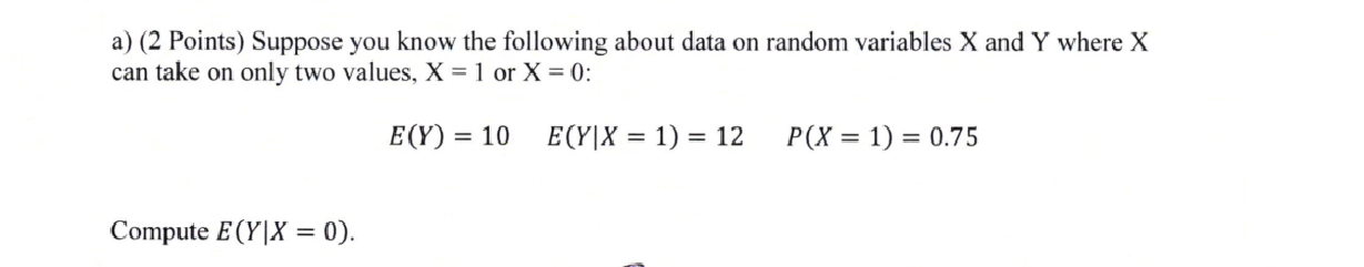 Solved a) (2 Points) Suppose you know the following about | Chegg.com