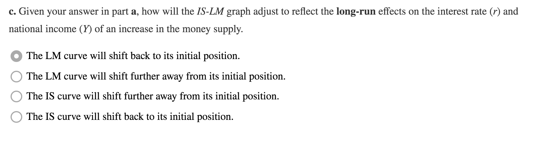 Solved Aggregate Demand II: Applying the IS-LM Model — End | Chegg.com