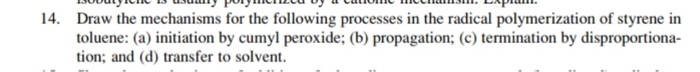Solved 14. Draw the mechanisms for the following processes | Chegg.com