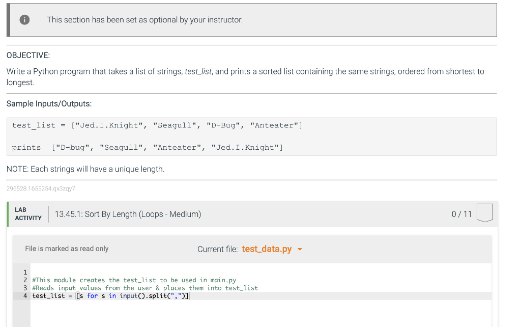 Solved This section has been set as optional by your | Chegg.com