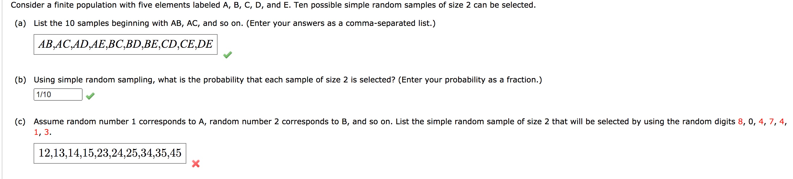 Solved Consider a finite population with five elements | Chegg.com