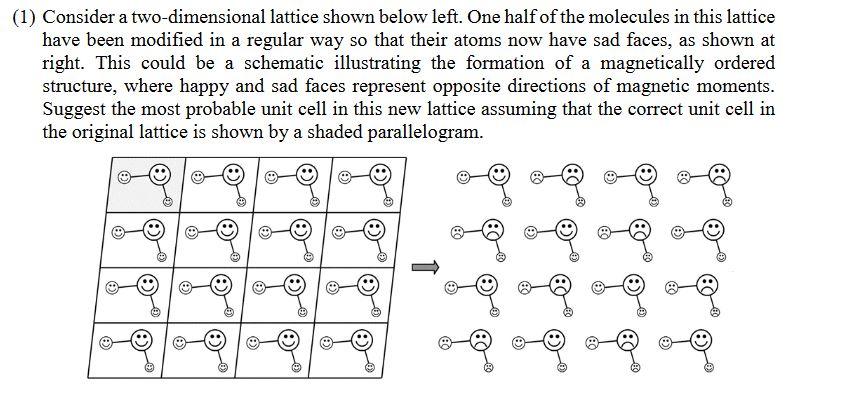 Solved (1) Consider a two-dimensional lattice shown below | Chegg.com