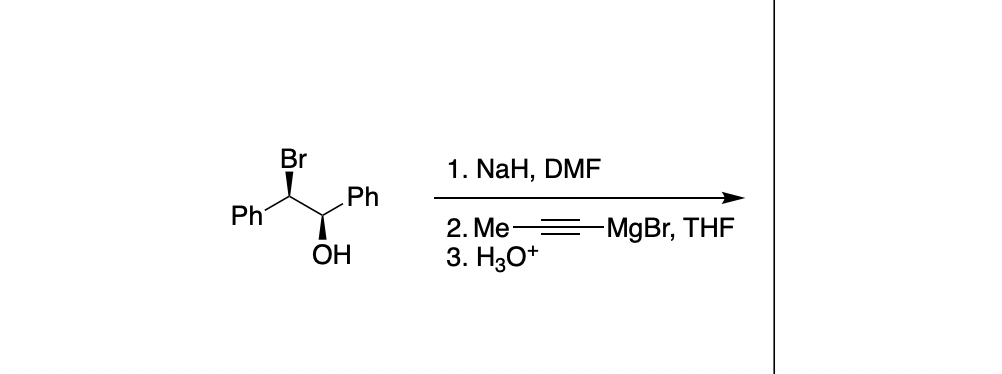 Solved Br 1. NaH, DMF Ph Phi ОН 2. Me = MgBr, THE 3. H3O+ | Chegg.com