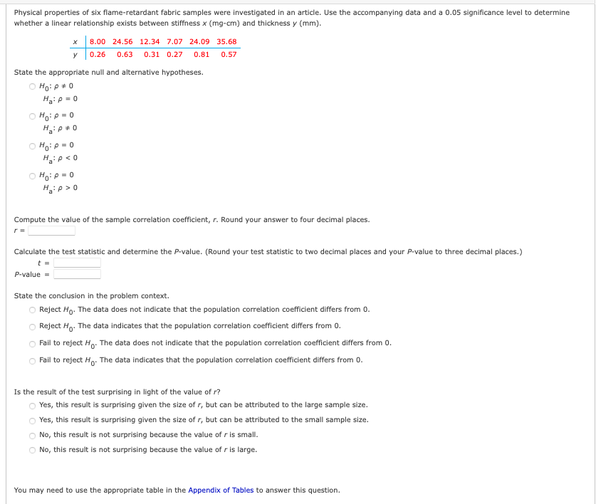 Solved Physical properties of ﻿six flame-retardant fabric | Chegg.com