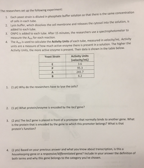 Solved The researchers set up the following experiment: 1. | Chegg.com