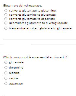 Solved Glutamate dehydrogenase: converts glutamate to | Chegg.com