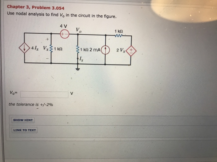 Solved Chapter 3, Problem 3.045 Find Vo in the network in | Chegg.com