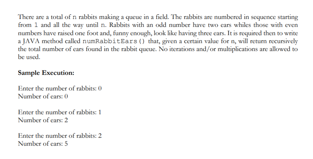 Solved There are a total of n rabbits making a queue in a | Chegg.com