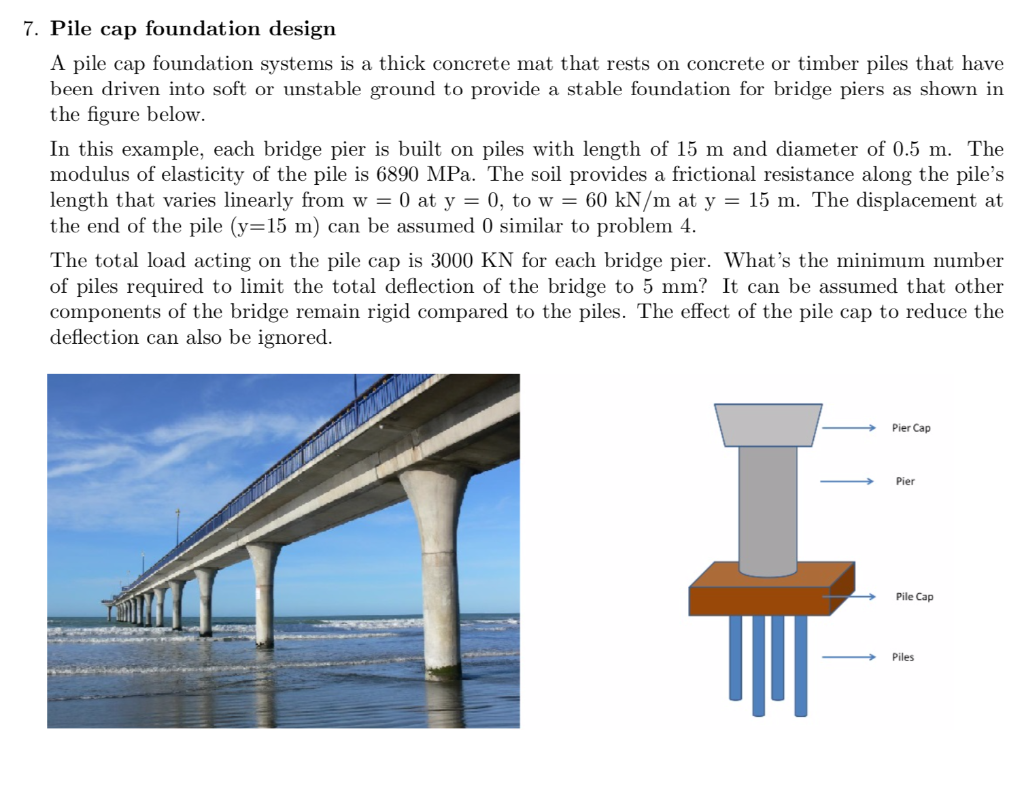 Solved 7. Pile cap foundation desigın A pile cap foundation | Chegg.com