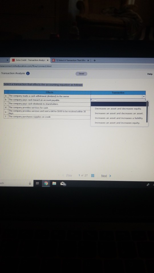 Solved Extra Credit-Transaction Analysi >» 1) Select A | Chegg.com