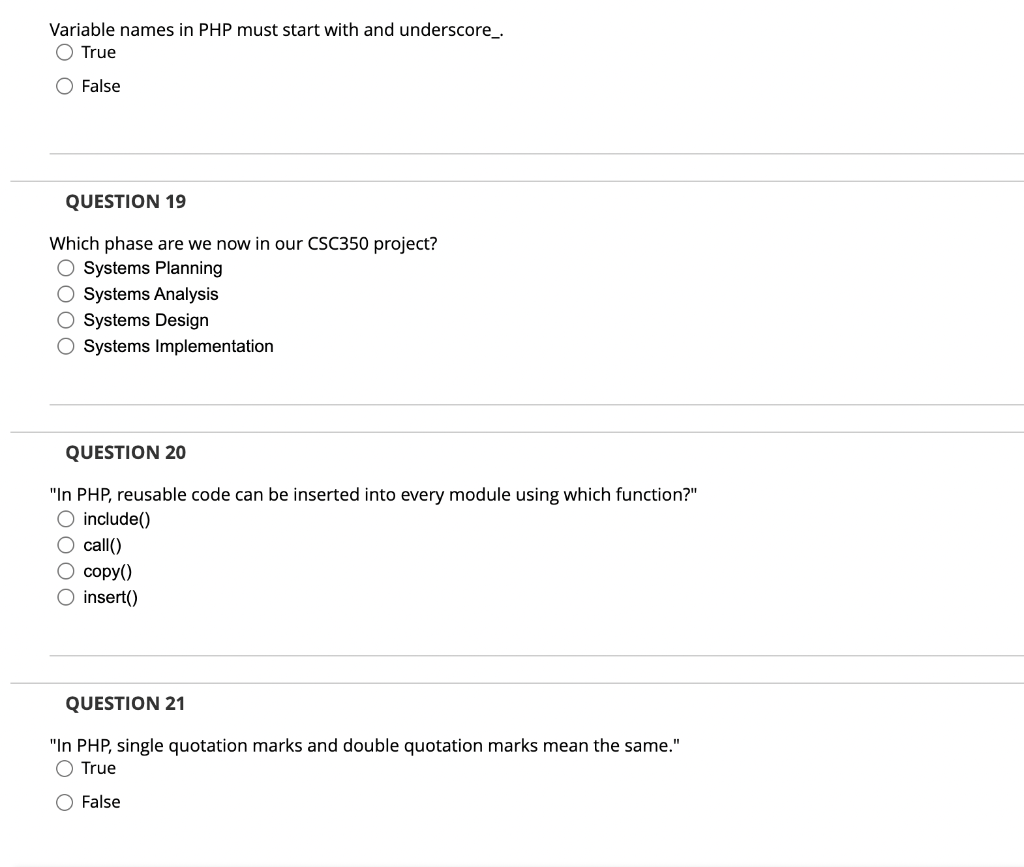 Solved just the correct answers please. Thank you 22. PHP | Chegg.com