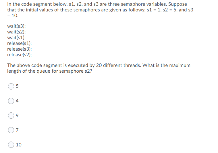 Solved Let S Be A Semaphore Variable And Assume That The 