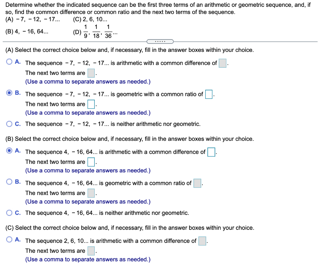 Solved Determine whether the indicated sequence can be the | Chegg.com