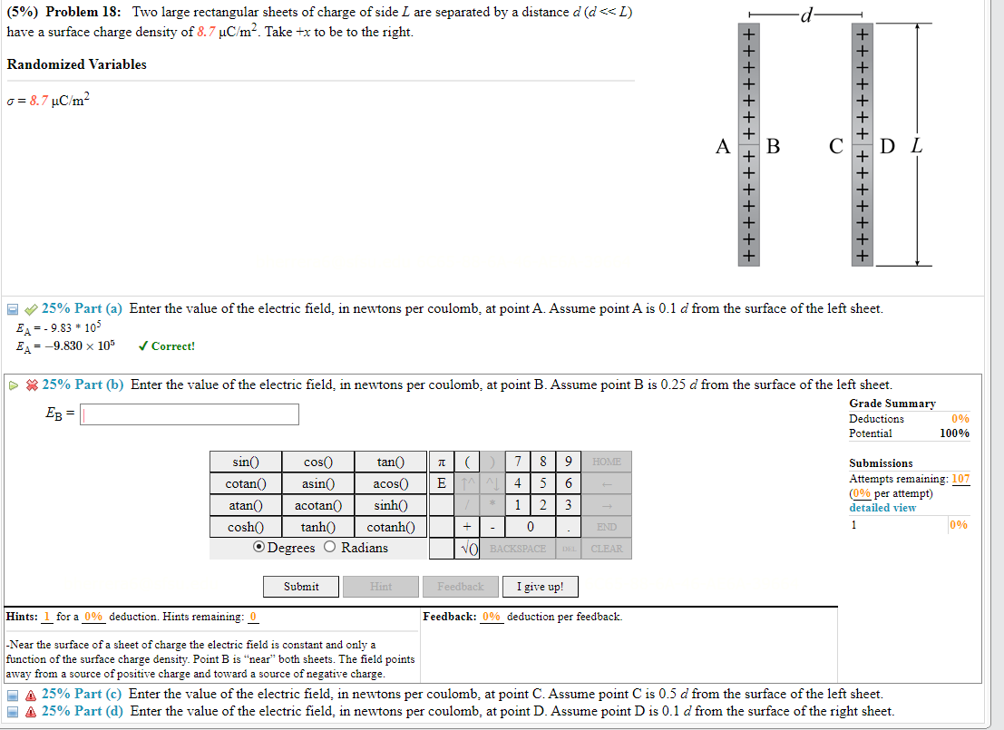 Solved (5\%) Problem 18: Two large rectangular sheets of | Chegg.com