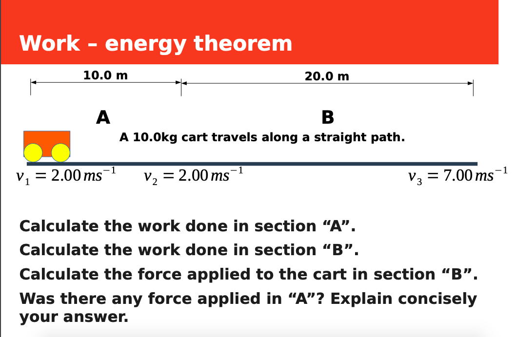 Solved Work - energy theorem 10.0 m 20.0 m *** 1 A B A | Chegg.com