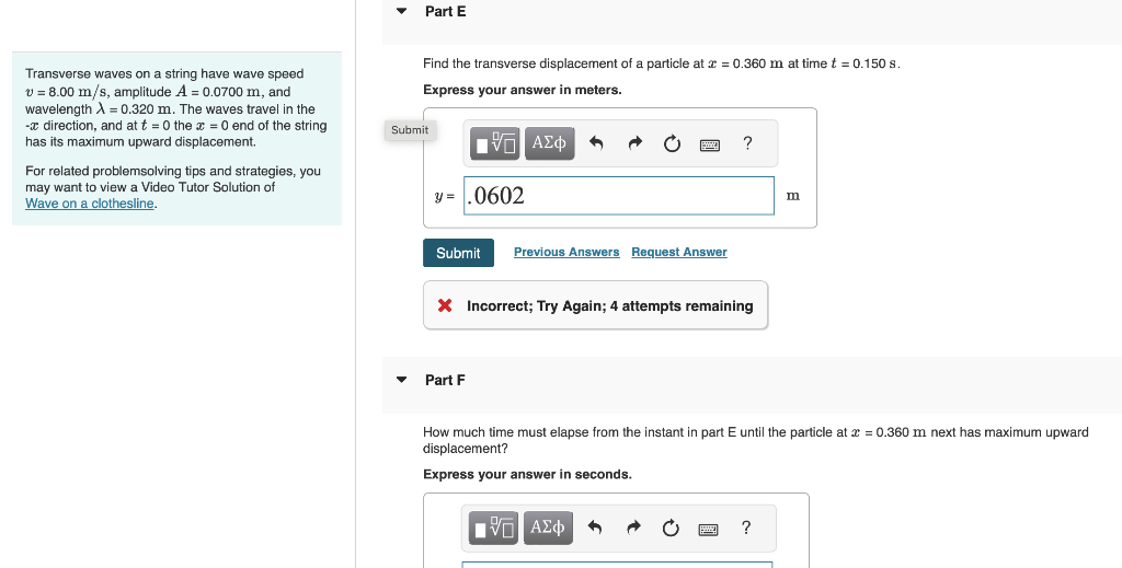 [solved] Transverse Waves On A String Have Wave Speed Fin