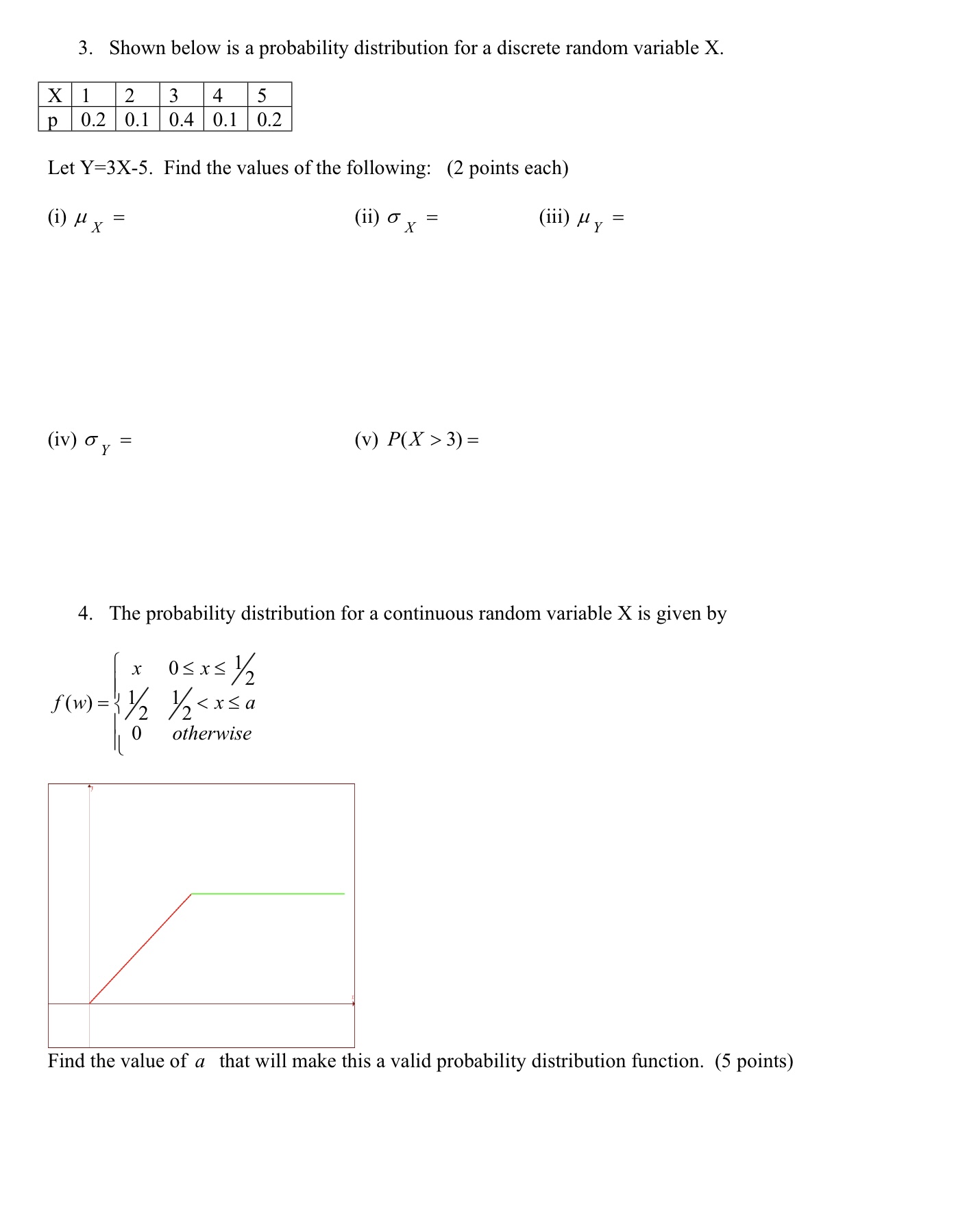 Solved Shown below is ﻿a probability distribution for a | Chegg.com