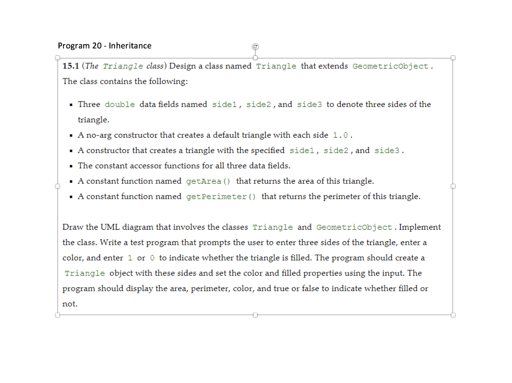 Solved Program 20 Inheritance 151 The Triangle Class 5275