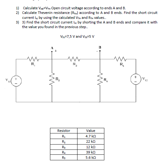 Solved 1) Calculate Vas VTH Open circuit voltage according | Chegg.com
