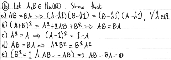 Solved (16) Let A,B∈Mu(R). Show that a) | Chegg.com